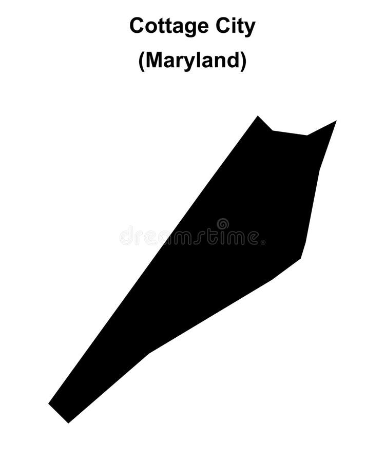 Cottage City outline map stock vector. Illustration of boundaries ...