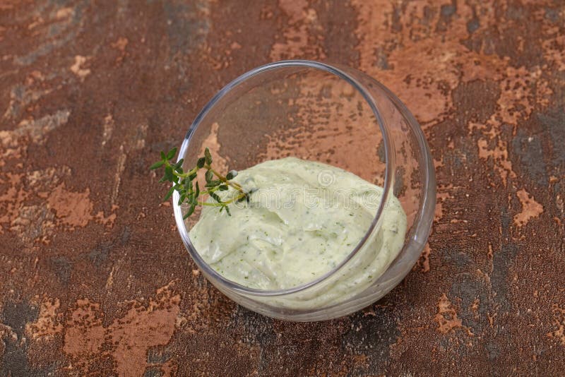 Cottage Cream Snack with Herbs Stock Photo - Image of diet, closeup ...