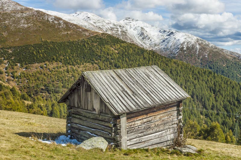 Cottage in alps stock photo. Image of forest, pine, cold - 29793834