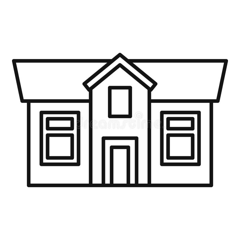 Cottage House Icon, Outline Style Stock Vector - Illustration of ...