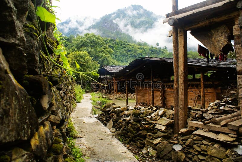 Cottage of the Lisu Nationality Stock Photo - Image of connotation ...