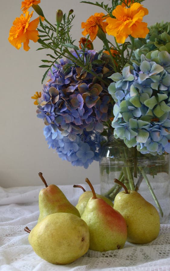 Cottage living still life stock photo. Image of hydrangeas - 1318386