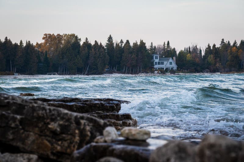 Cottage Near Cana Island Lighthouse, Door County, Wisconsin Stock Photo ...