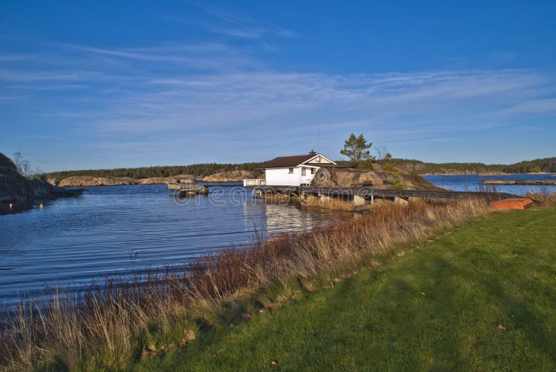 Cottage on the sea stock image. Image of cottage, nature - 27662039