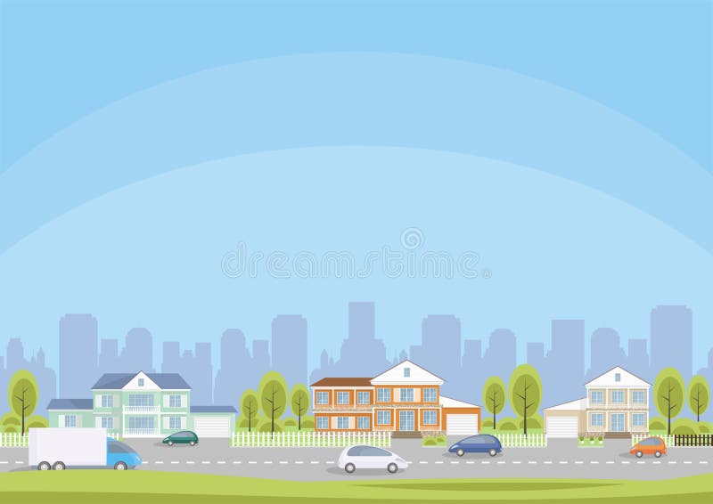 Cottage Settlement Background Stock Vector - Illustration of cityscape ...