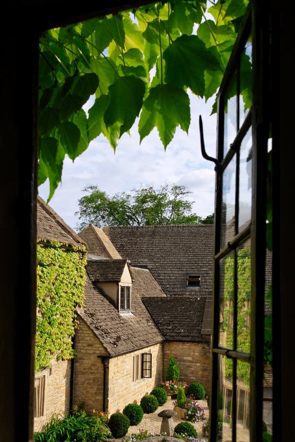 View of Garden through a Window Stock Image - Image of sunlight, garden ...