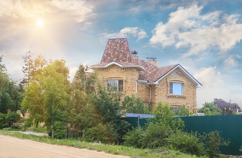 Cottage village in summer stock photo. Image of resort - 143737018