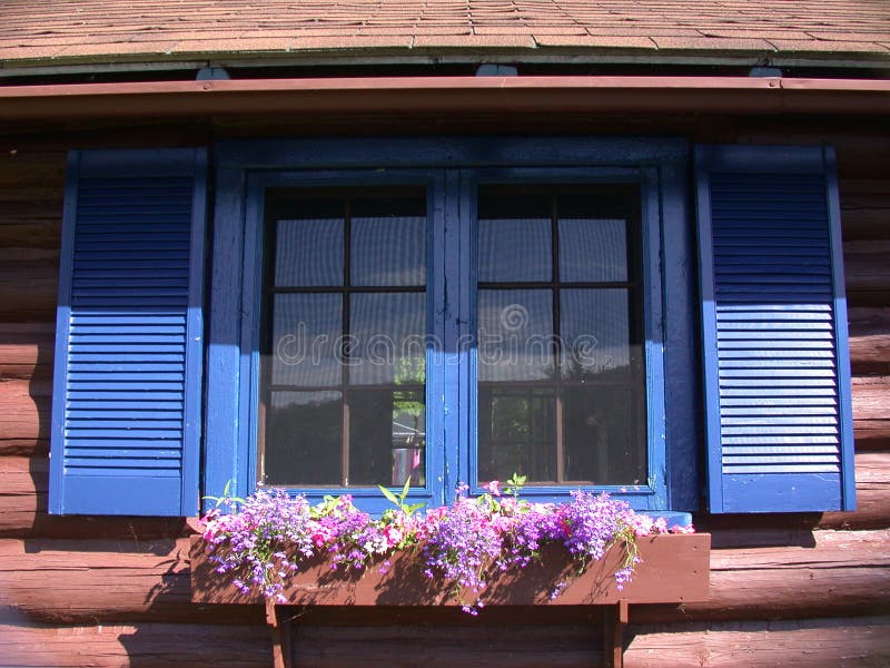 Cottage Window Shutters Decorated With Hearts. Sweden Stock Image ...