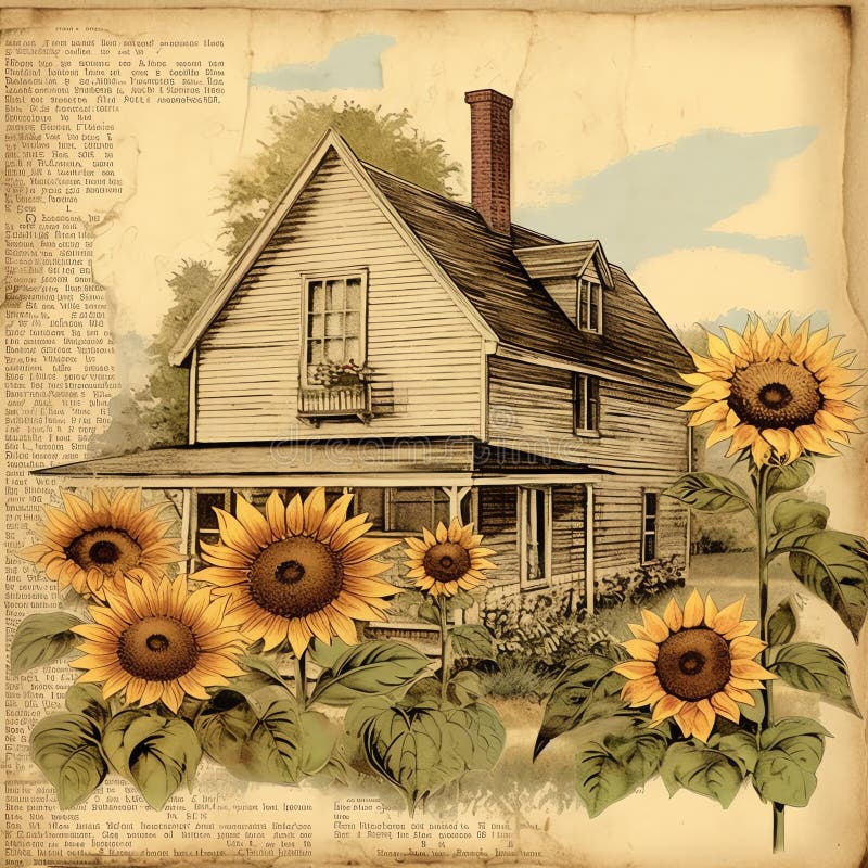 Cottagecore Barn House Old Paper, Vintage Digital Paper Stock ...