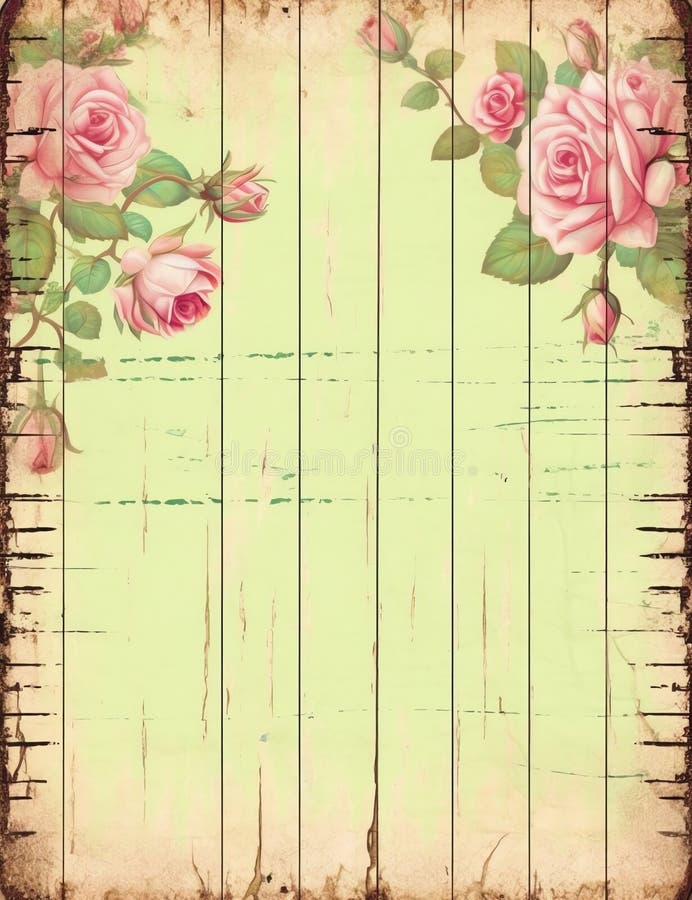 Cottagecore Flower Lined Paper Old Paper, Vintage Digital Paper Stock ...