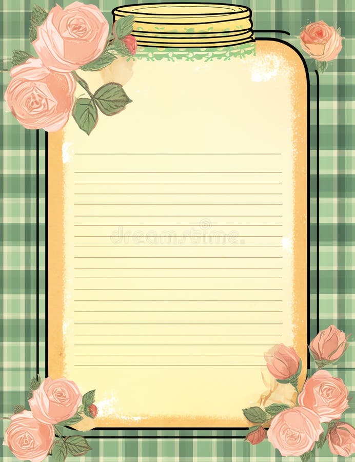 Cottagecore Flower Lined Paper Old Paper, Vintage Digital Paper Stock ...