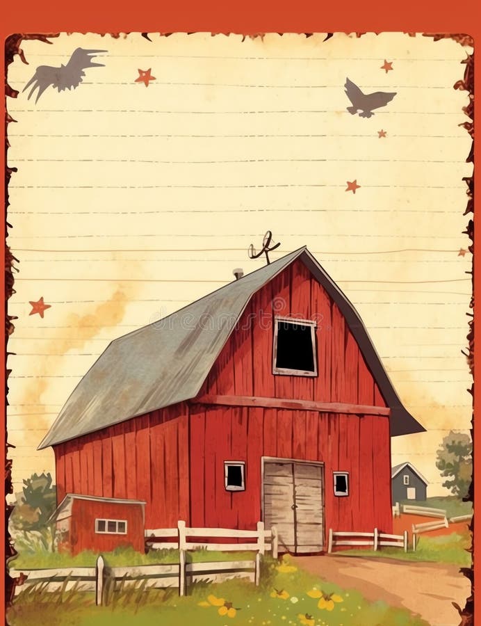 Cottagecore House Lined Paper Old Paper, Vintage Digital Paper Stock ...