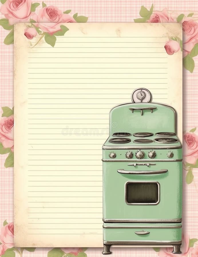 Cottagecore Kitchen Lined Paper Old Paper, Vintage Digital Paper Stock ...
