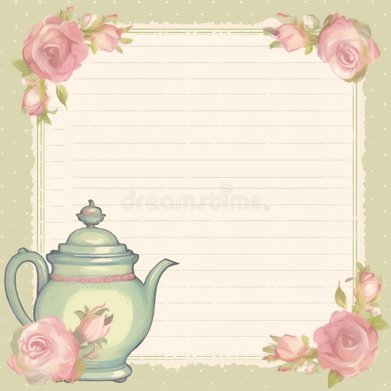 Cottagecore Tea Lined Paper Old Paper, Vintage Digital Paper Stock ...