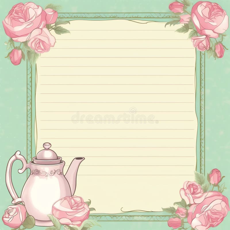 Cottagecore Tea Lined Paper Old Paper, Vintage Digital Paper Stock ...