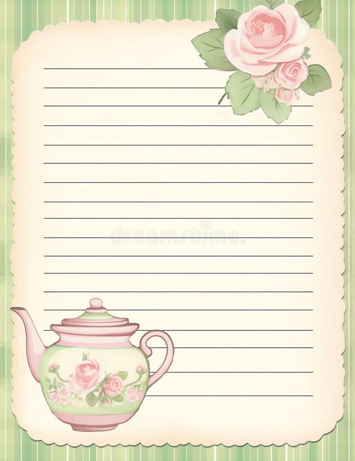 Cottagecore Tea Lined Paper Old Paper, Vintage Digital Paper Stock ...