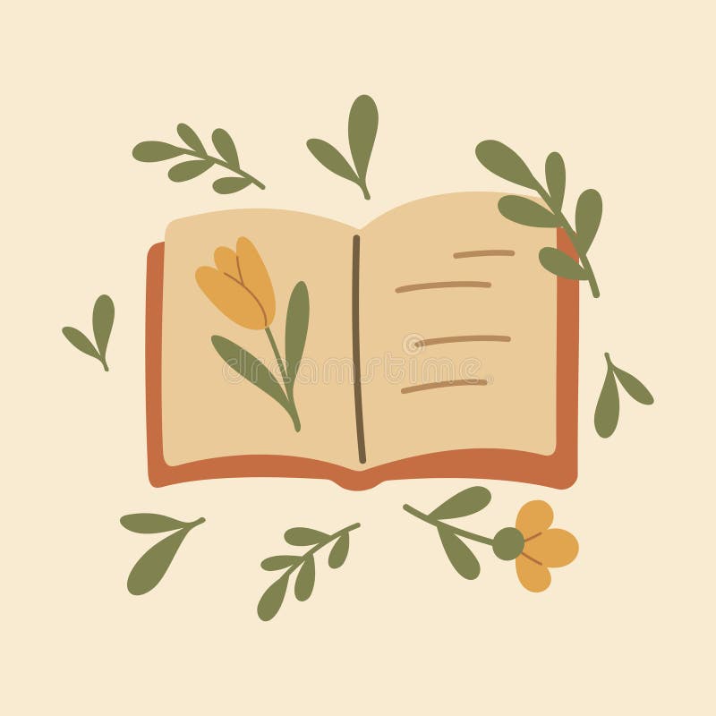 Cottagecore Theme Style Story Book Vector Template Stock Illustration ...