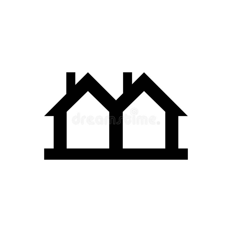 Cottages Duplex Icon. Home Icon Vector Stock Vector - Illustration of ...