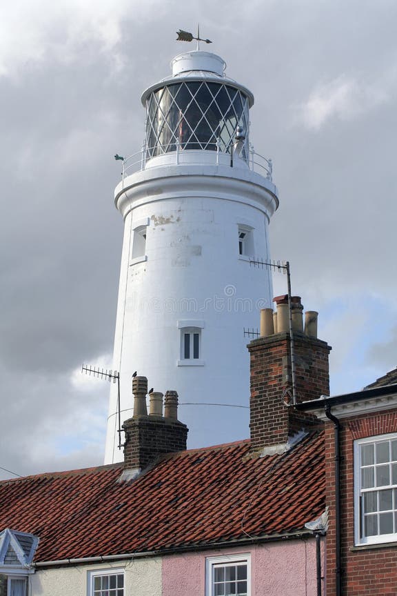 Cottages and lighthouse stock photo. Image of guard, shipping - 668582
