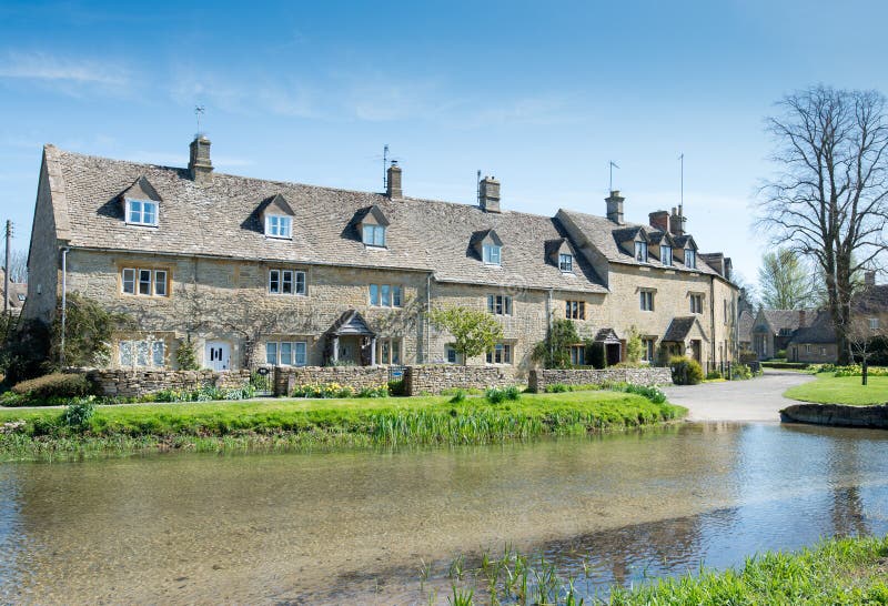 Cottages by a stream stock photo. Image of river, houses - 40025934