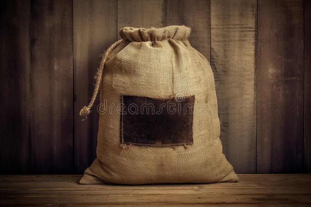 Cotton Bag with Drawstring, Small Eco Sack with Space for Text. Stock Illustration ...