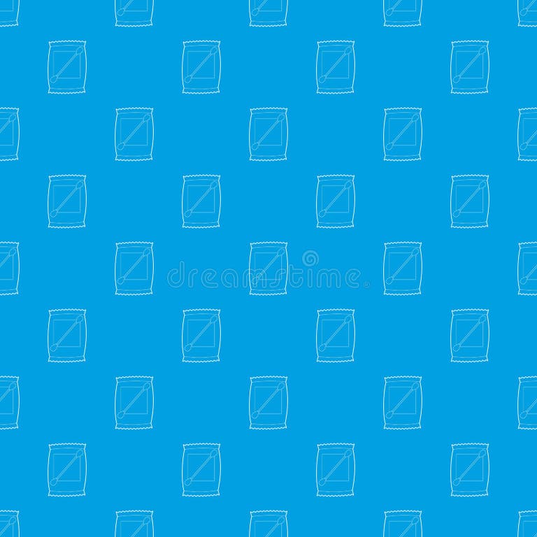 Cotton Bud Pattern Seamless Blue Stock Illustration - Illustration of ...