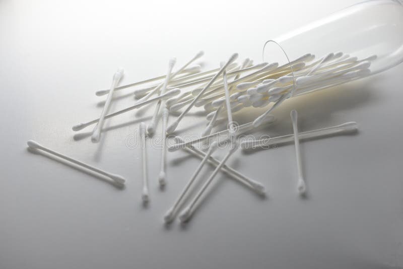 Cotton Buds in a Champagne Glasses Stock Photo - Image of dirty ...