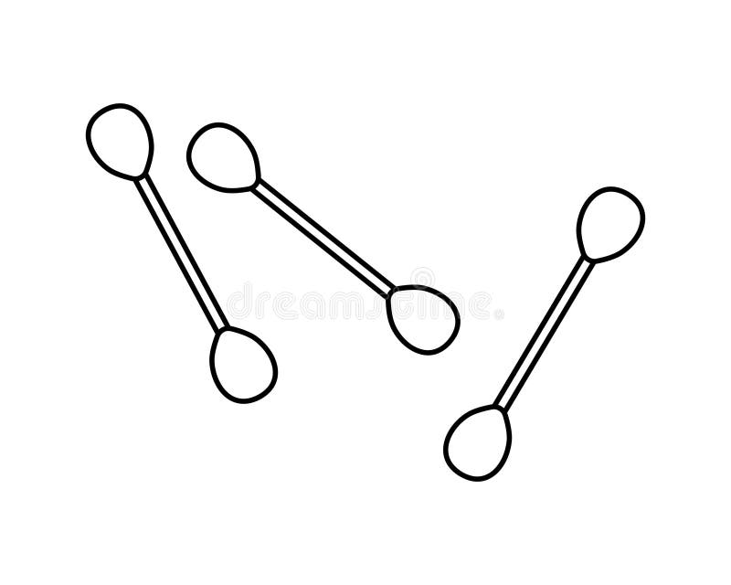 Cotton Buds in Doodle Style. Zero Waste, Eco Cotton Swabs Stock Vector ...