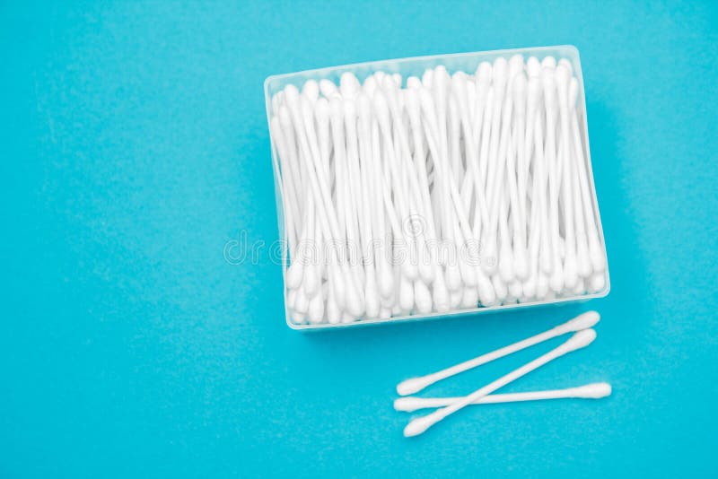 Cotton Buds in Plastic Transparent Rectangular Container and Several ...