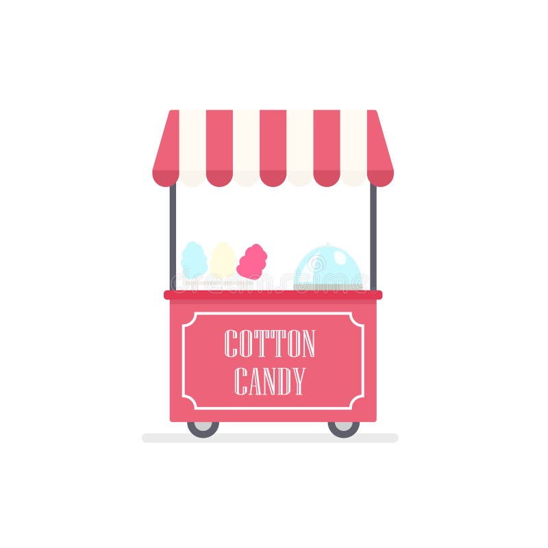 Candy Cart Market Card. Sale of Sweets and Candies on the Street ...