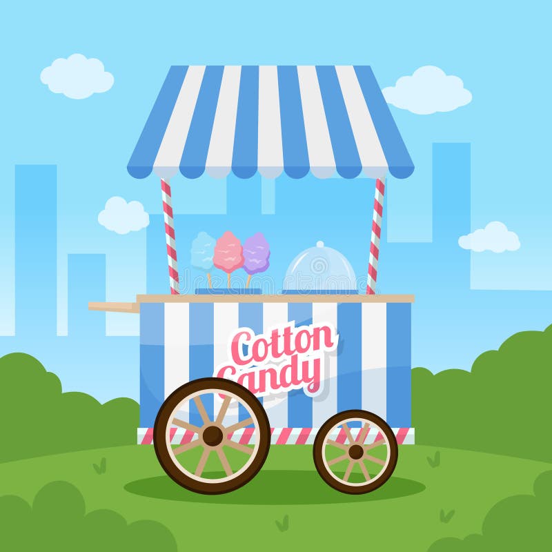 Cartoon Cotton Candy Stand