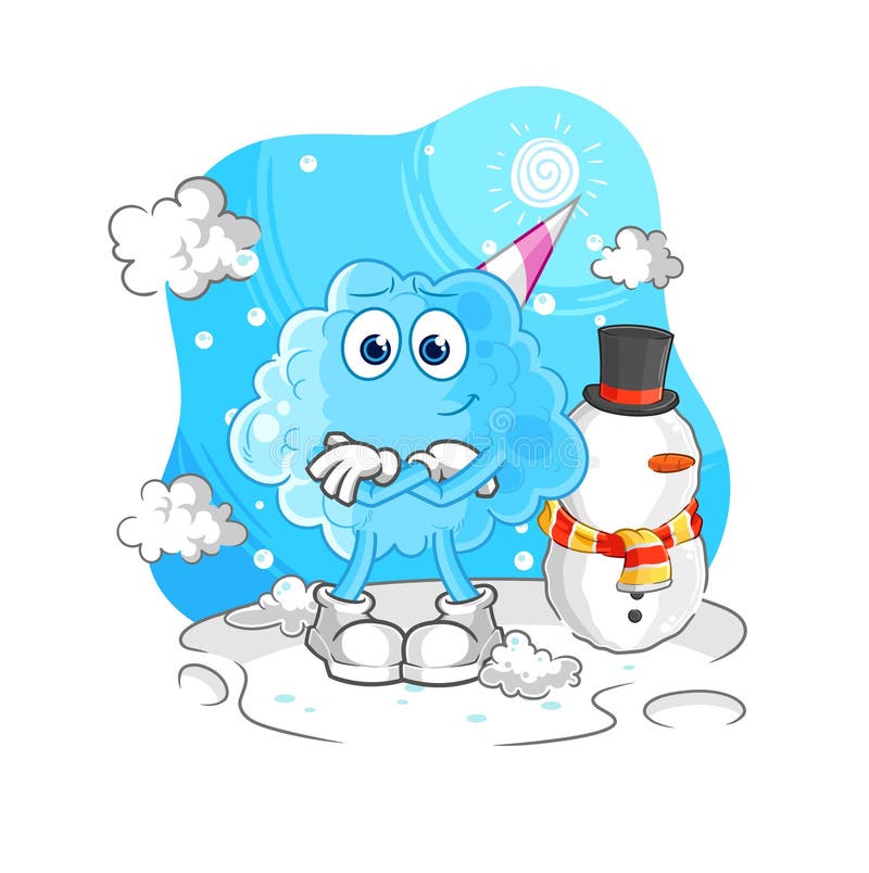 Cotton Candy in Cold Winter Character. Cartoon Mascot Vector Stock ...