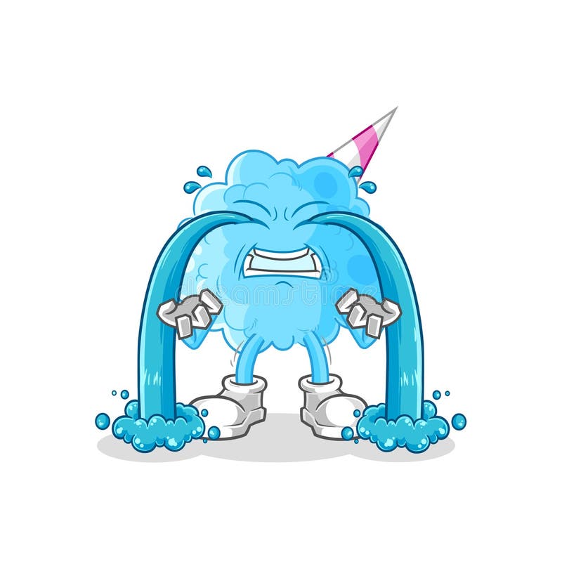Cotton Candy Crying Illustration. Character Vector Stock Vector ...