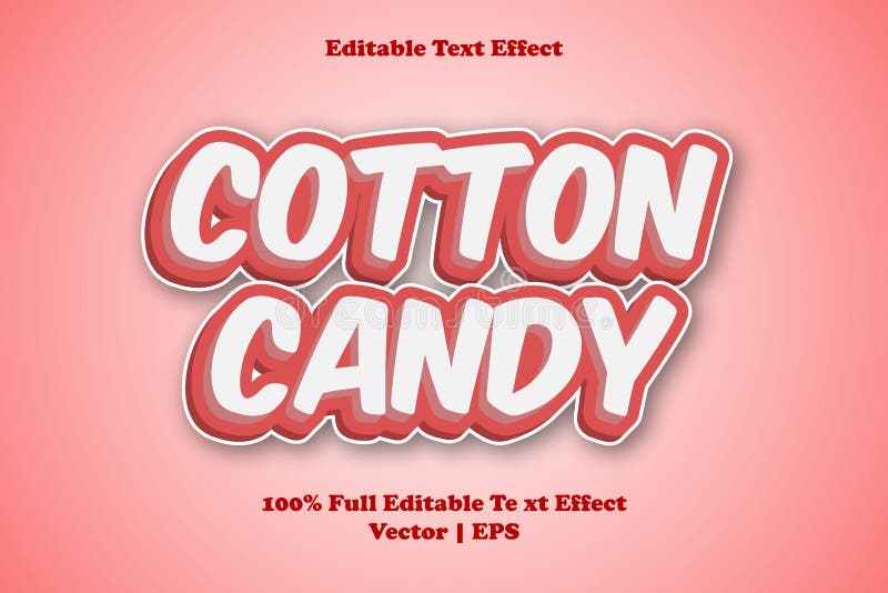 Cotton Candy Editable Text Effect Stock Vector - Illustration of ...
