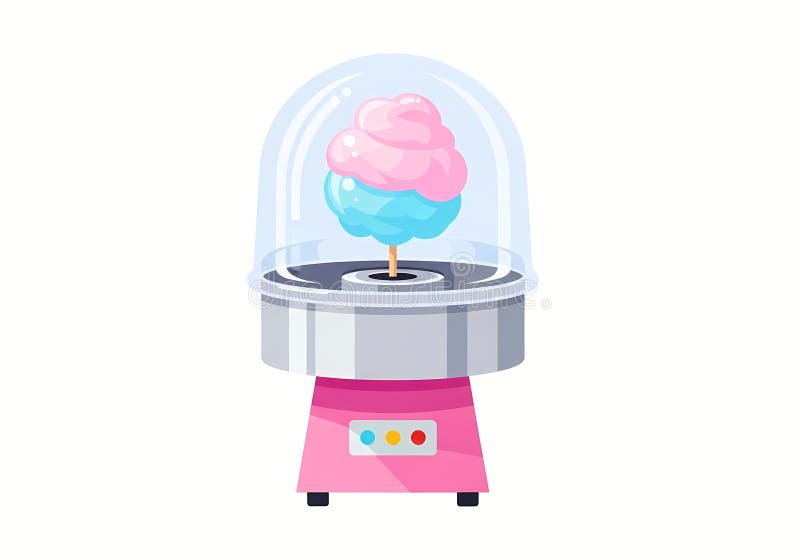 Cotton Candy Machine Vector with Sweet Fluff Stock Vector ...