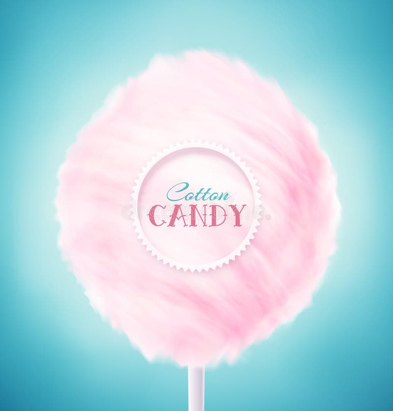 Cotton Candy Text Logo Lettering Hand Drawn Vector Illustration