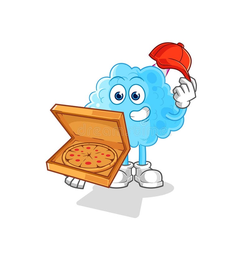 Cotton Candy Pizza Delivery Boy Vector. Cartoon Character Stock Vector ...