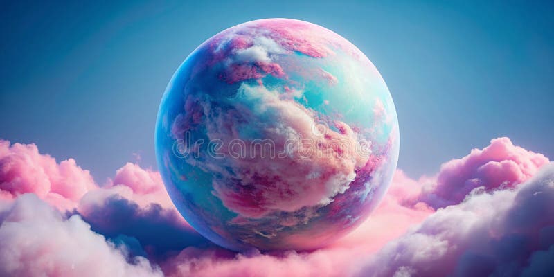 Cotton Candy Planet Crafted through Advanced Techniques Generative AI ...
