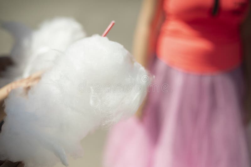 Cotton Candy on a Stick. Sugar Food Stock Image - Image of dessert ...