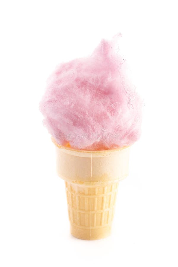 Cotton Candy in an Traditional Ice Cream Cone Stock Image - Image of ...