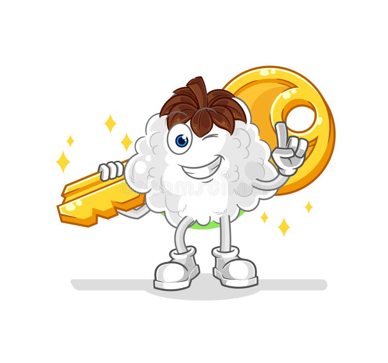 Cotton Carry the Key Mascot. Cartoon Vector Stock Vector - Illustration ...