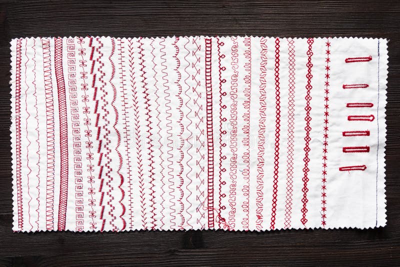 Cotton Cloth with Sewing Machine Stitch Patterns Stock Image - Image of ...