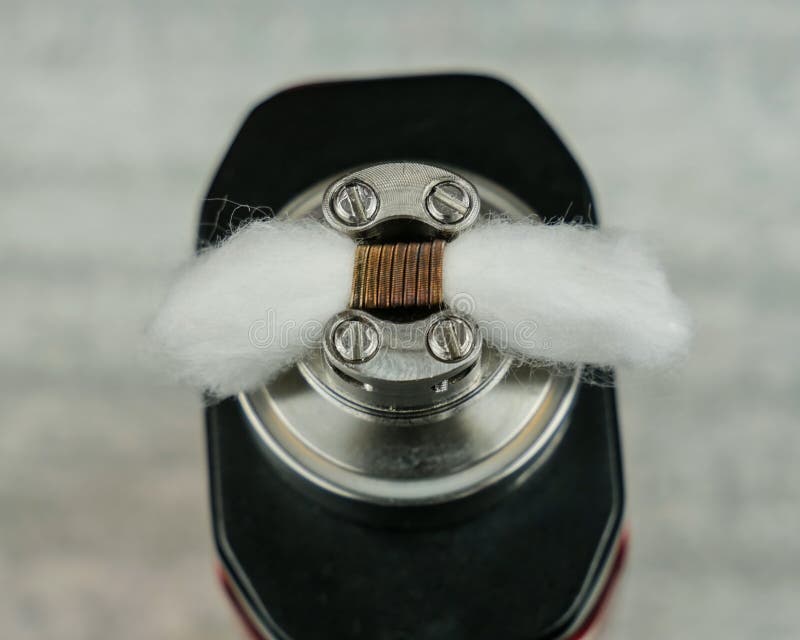 Cotton in Coil, in the Atomizer for Vaping Stock Photo - Image of ...