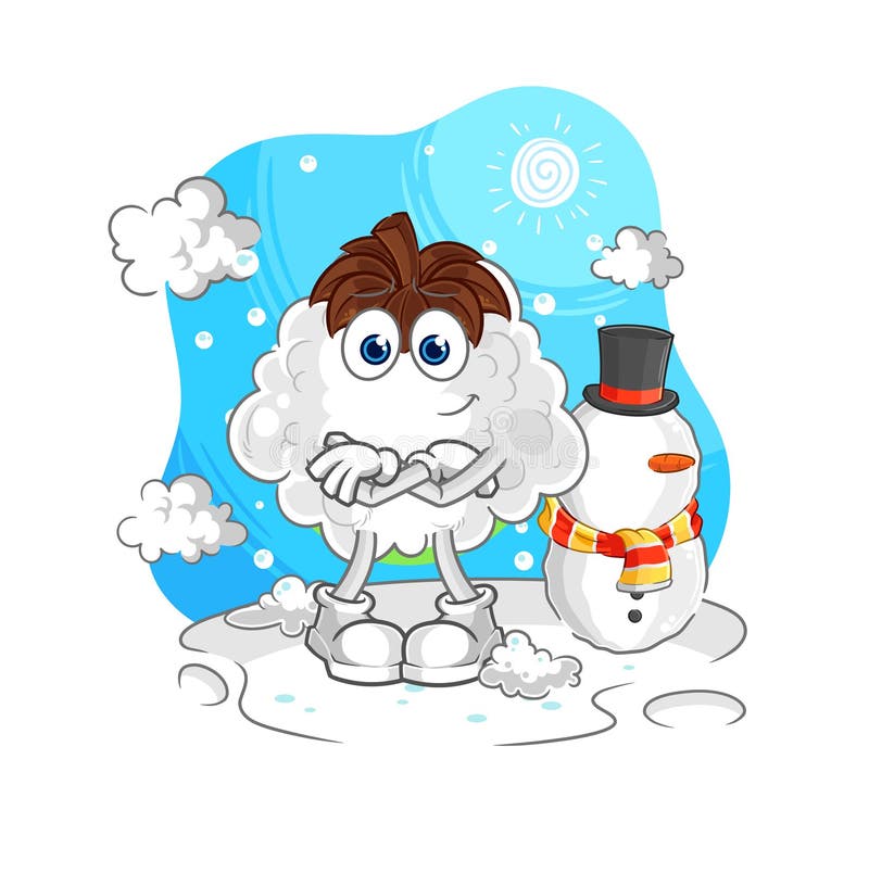 Cotton in Cold Winter Character. Cartoon Mascot Vector Stock Vector ...