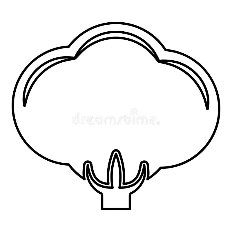 Cotton Contour Outline Icon Black Color Vector Illustration Flat Style ...