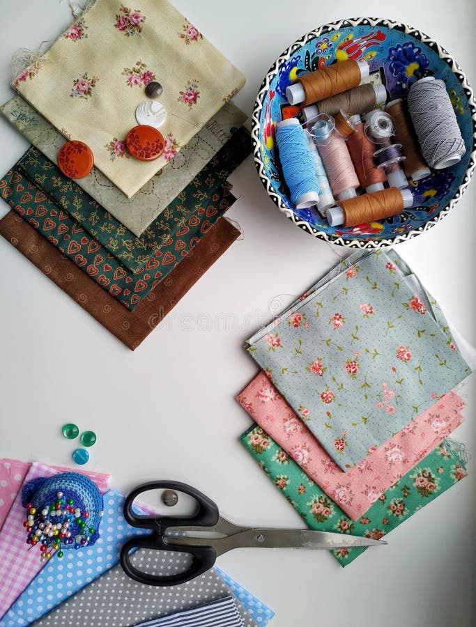 Cutting and Sewing in Tailor Studio: Sewer Young Woman Work with Fabric ...
