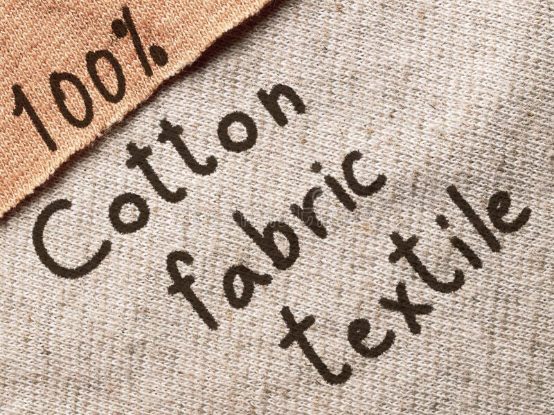 Cotton Fabric Textile with Text, Background Texture Stock Image - Image ...