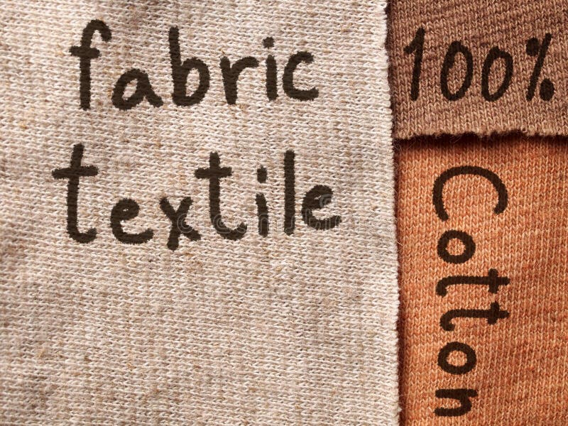 Cotton Fabric Textile with Text, Background Texture Stock Image - Image ...