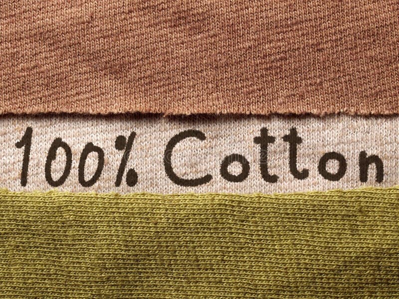 Cotton Fabric Textile with Text Stock Photo - Image of cotton, natural ...