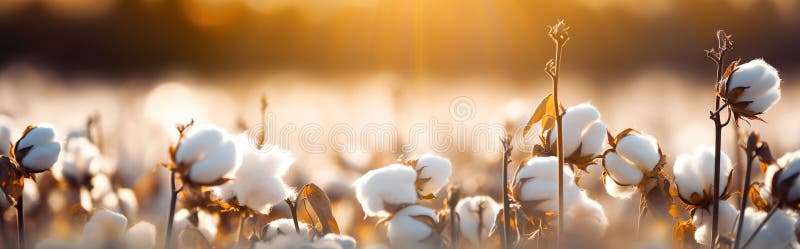 Cotton Field Summer Header stock illustration. Illustration of fiber ...